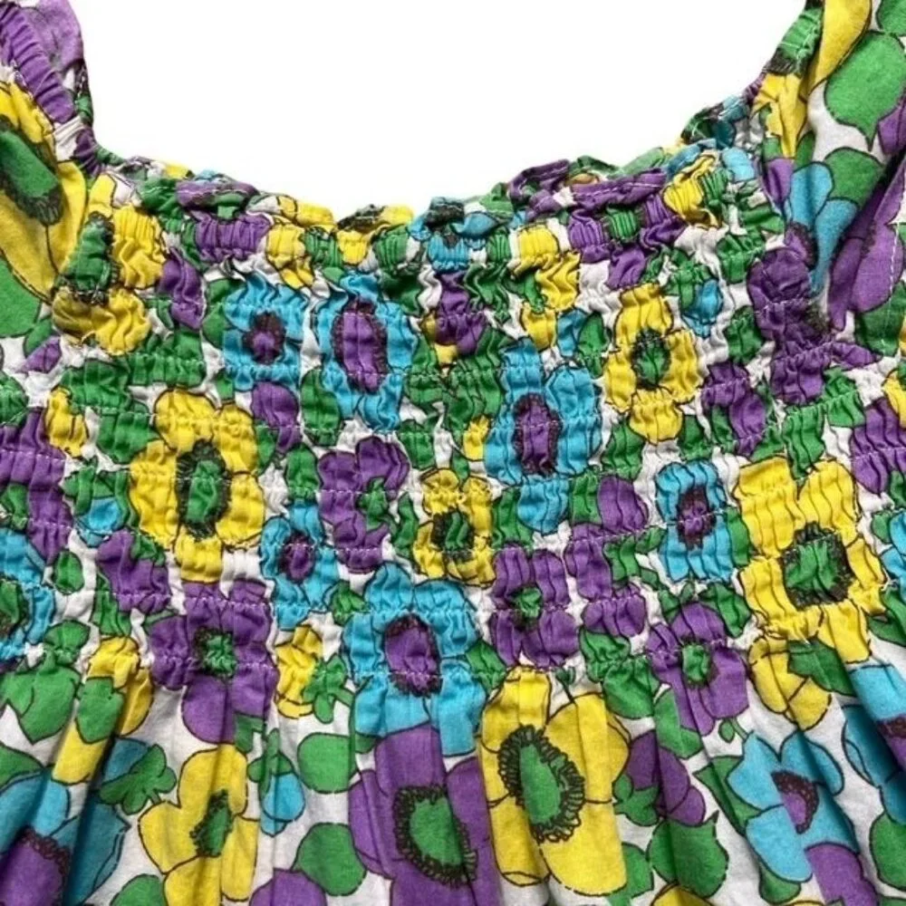 Mini Boden | Shirts & Tops | Mini Boden Girls Floral Smocked Shirt Size ...